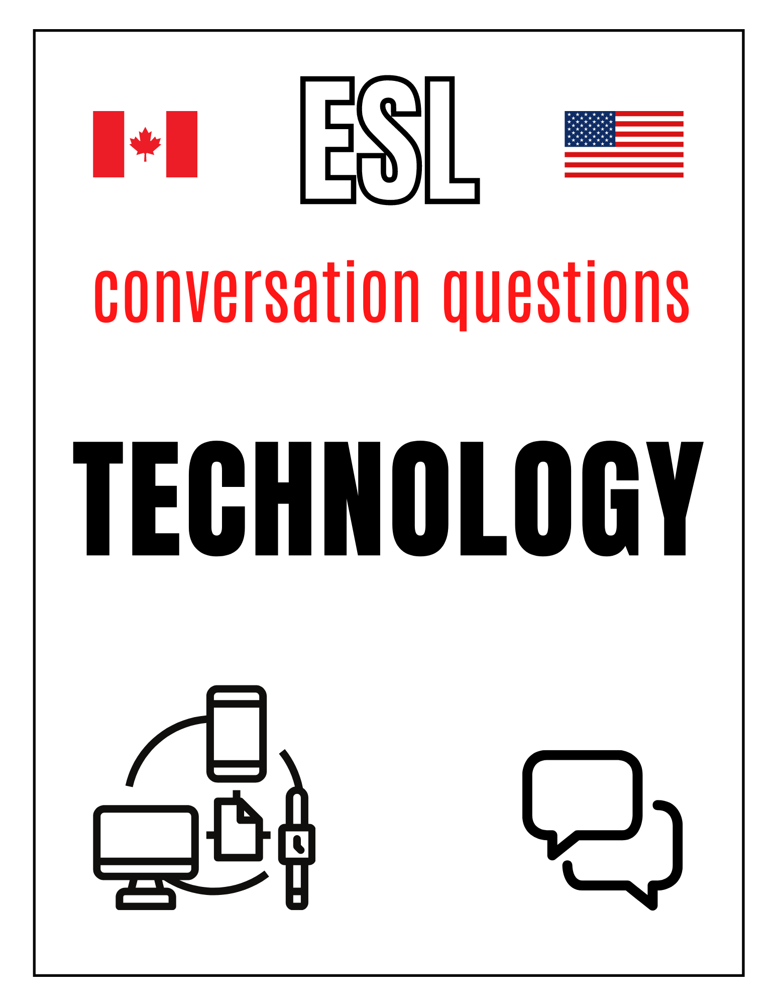 English ESL Conversation Questions - Technology - The Happy Maple ...