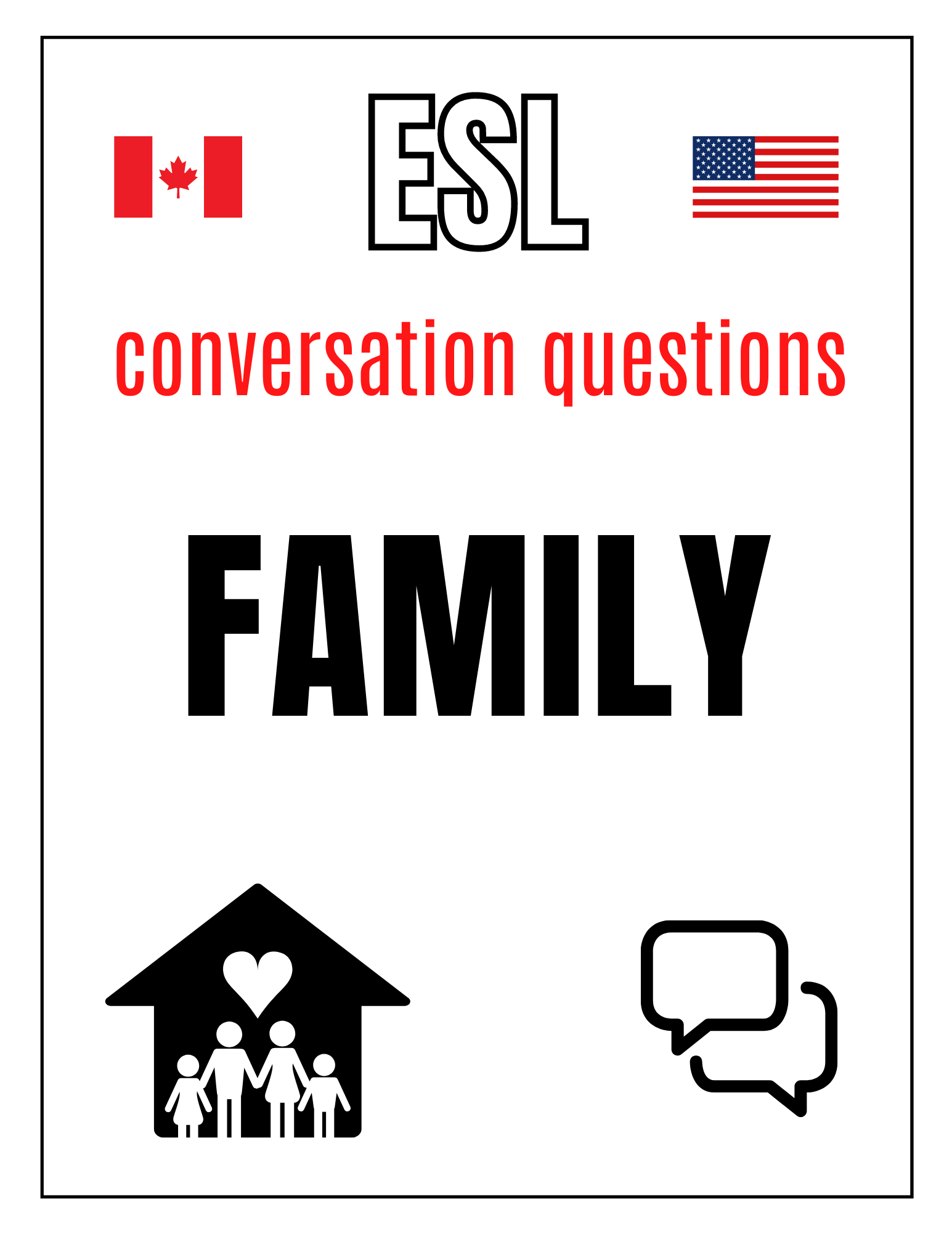 English ESL Conversation Questions - Family - The Happy Maple Language Co