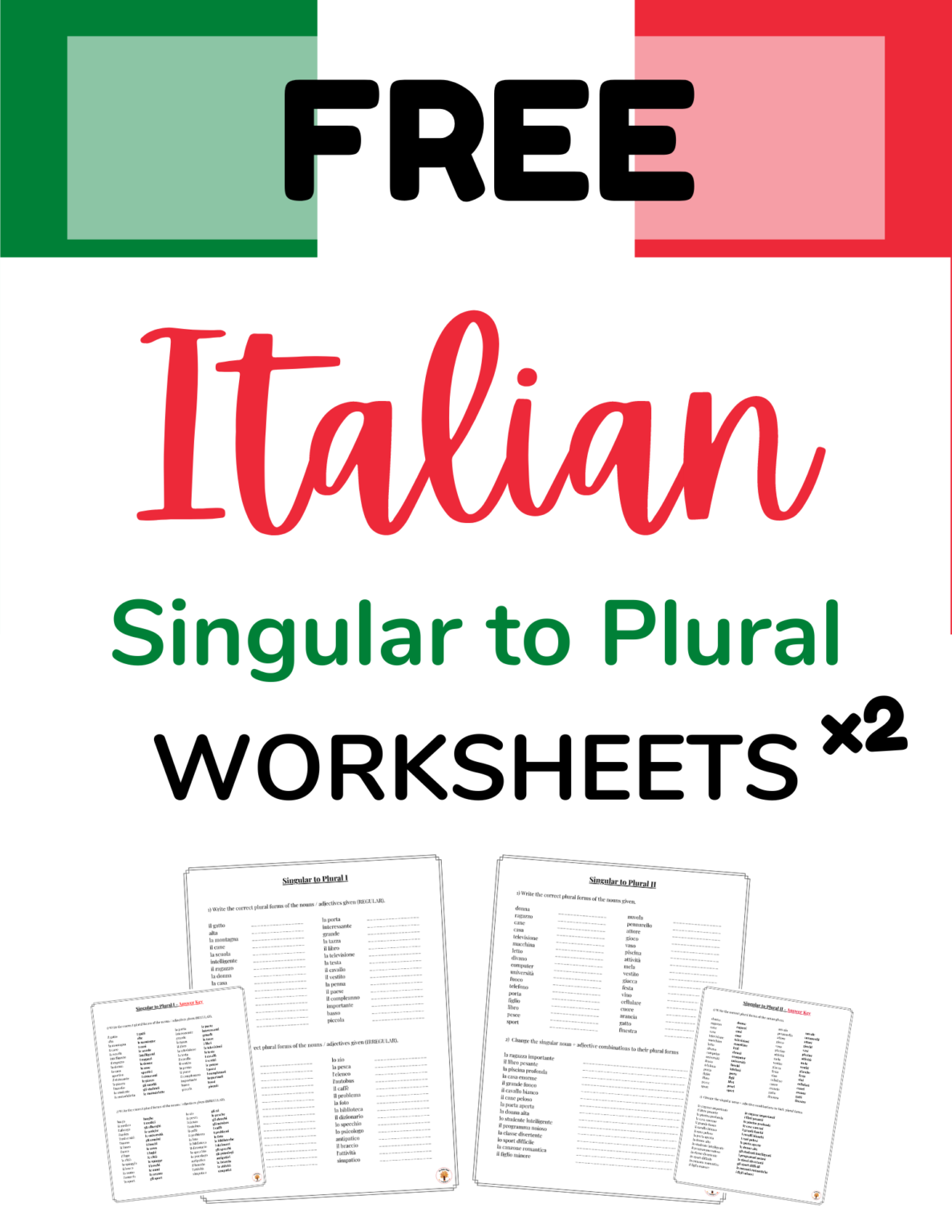Italian Definite Articles Worksheets - Articoli determinativi - Free ...
