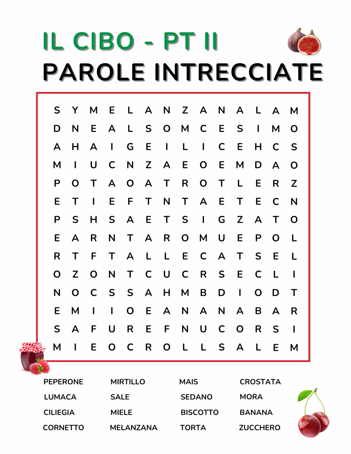 Italian Food Vocabulary Part II - Il cibo - The Happy Maple Language Co